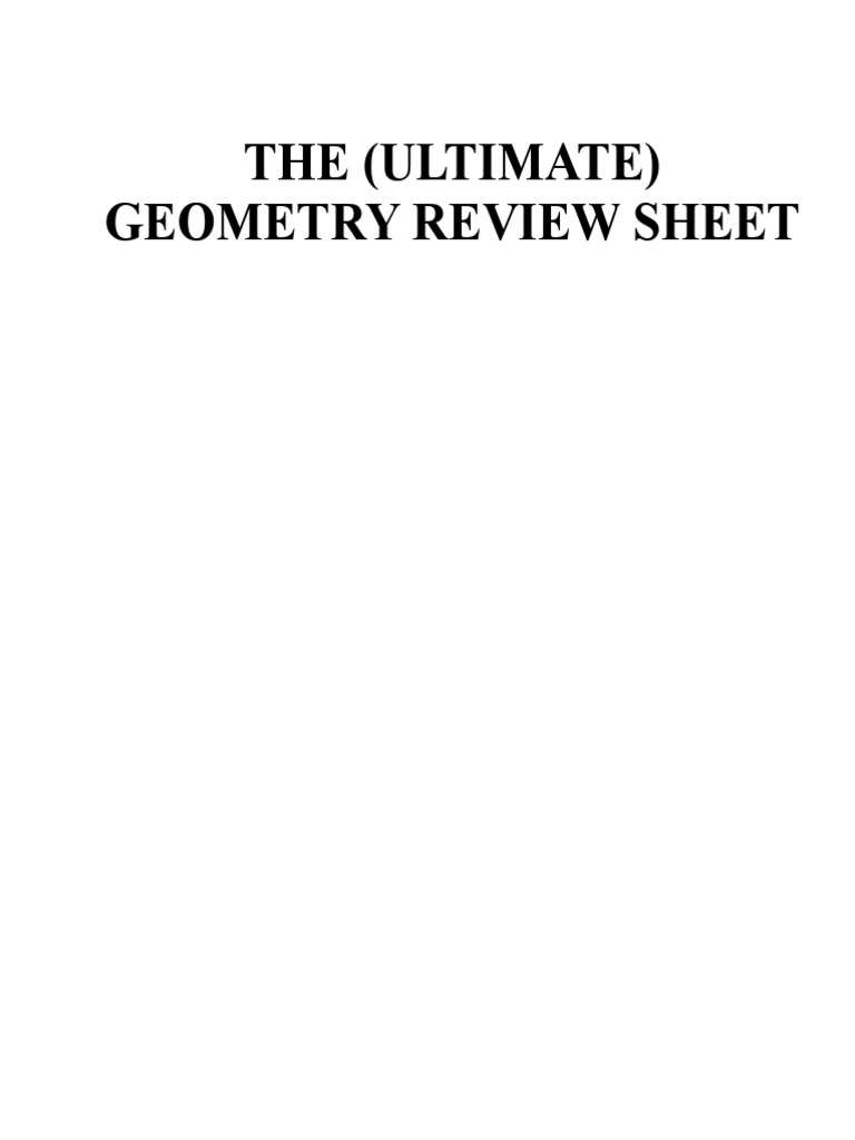 Ultimate Geometry Review Sheet | PDF | Triangle | Circle