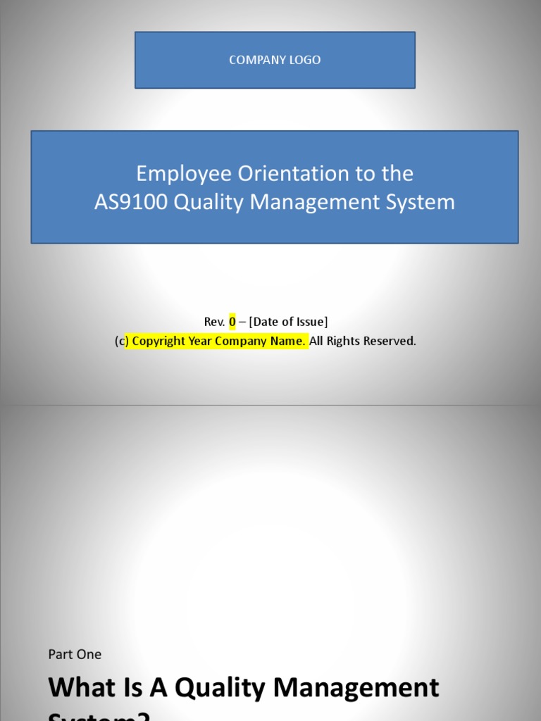 General Employee Training Presentation AS9100 - Rev 0 | PDF | Iso 9000 ...