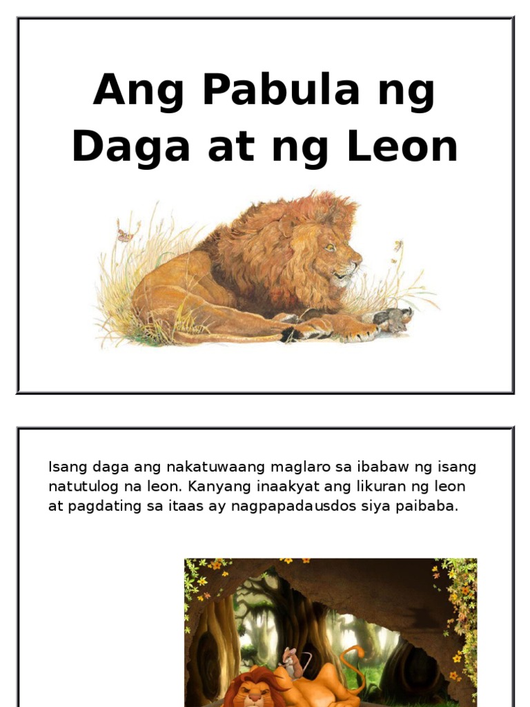 Ang Pabula NG Daga at NG Leon | PDF