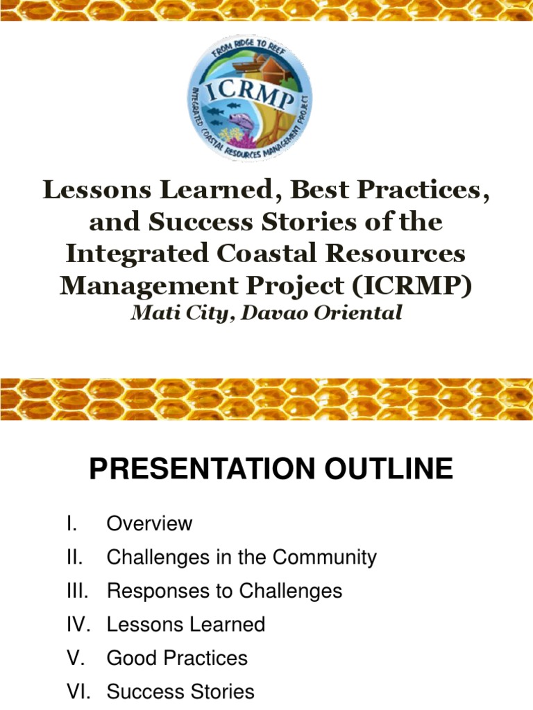Lessons Learned, Best Practices, and Success Stories of The Integrated Coastal Resources ...