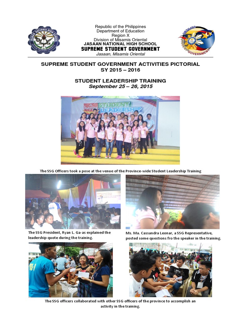Documenting Student Leadership Activities: A Pictorial Report of the ...
