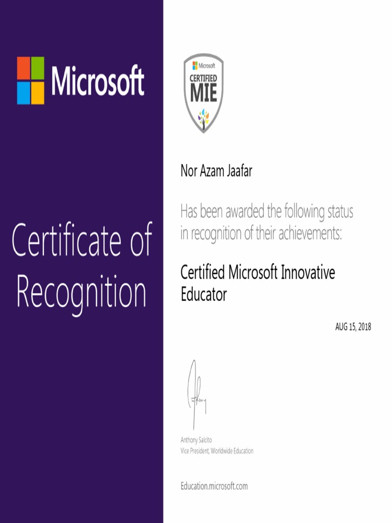 Microsoft Educator Certification | PDF