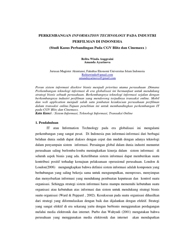 Paper Sim IT CGV Vs Cinemaxx | PDF