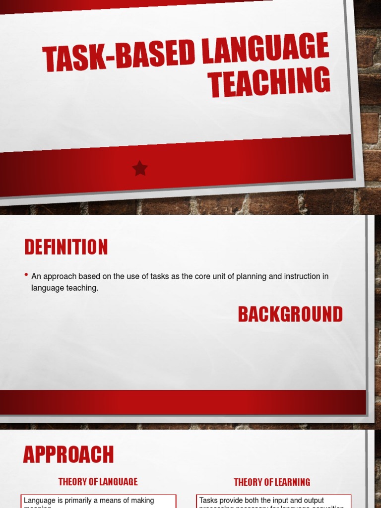 Task Based Language Teachingpptx Educational Psychology Learning 
