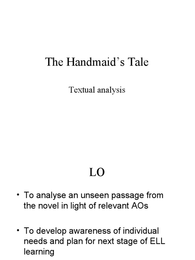 The Handmaid's Tale: Textual Analysis | PDF | Word | Noun