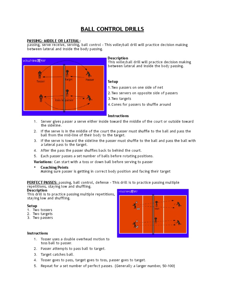 Ball Control Drills | PDF | Volleyball | Games Of Physical Skill