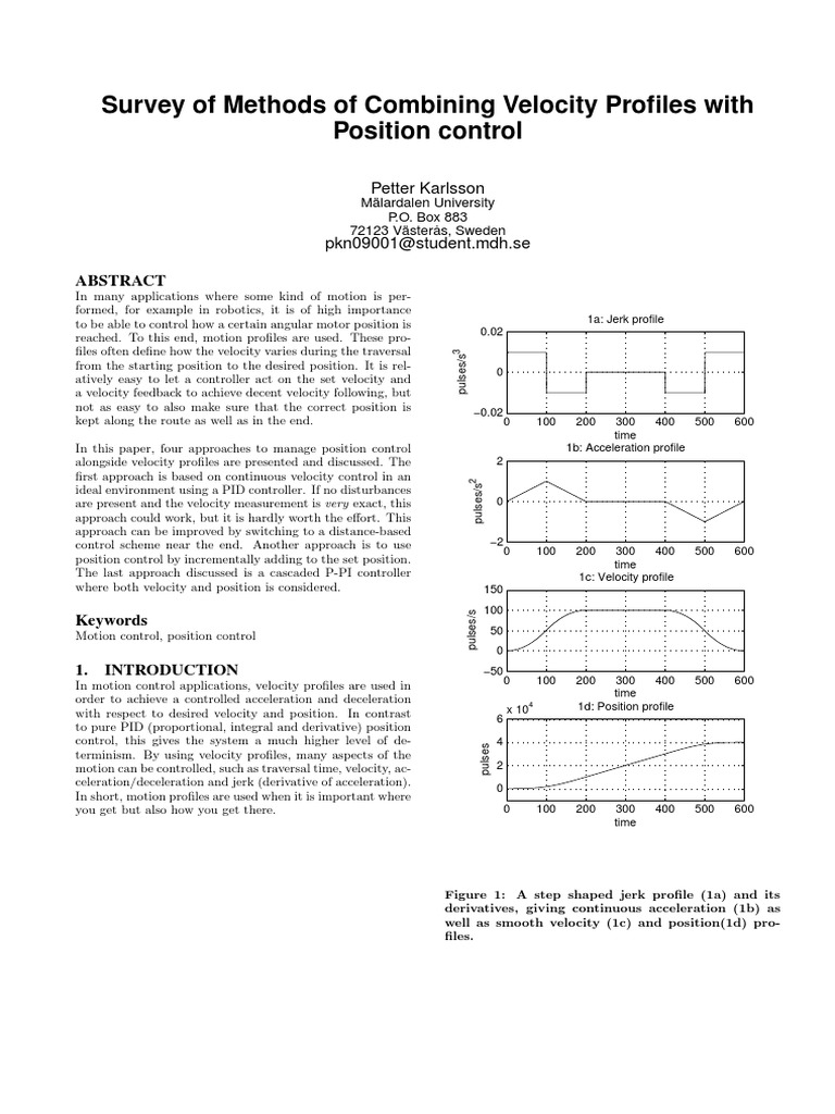 Combining Velocity Profiles with Position Control | PDF | Control ...