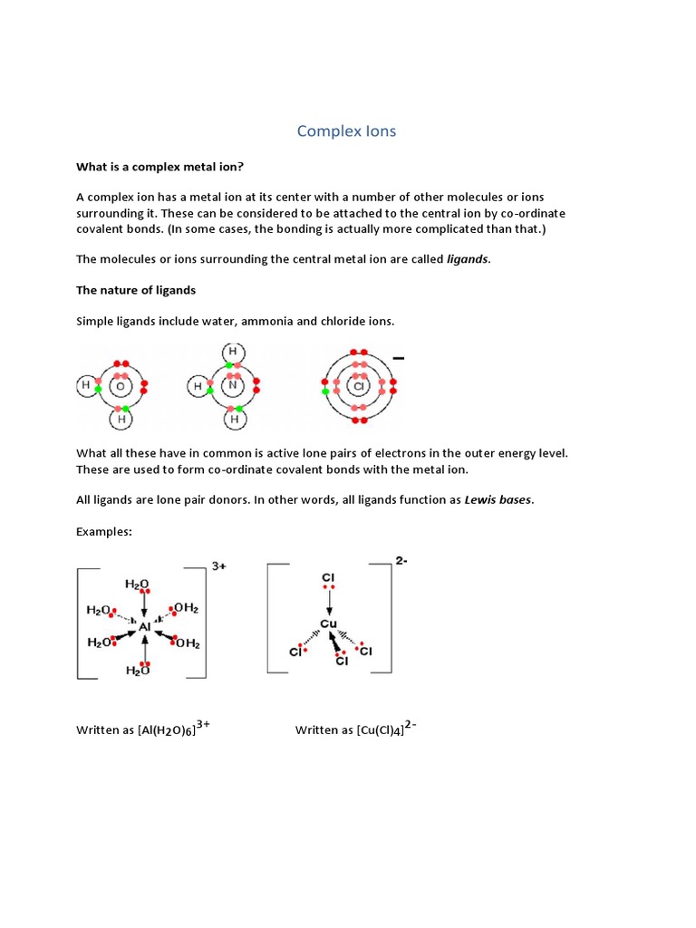 Complex Ion Formation | PDF | Coordination Complex | Ion