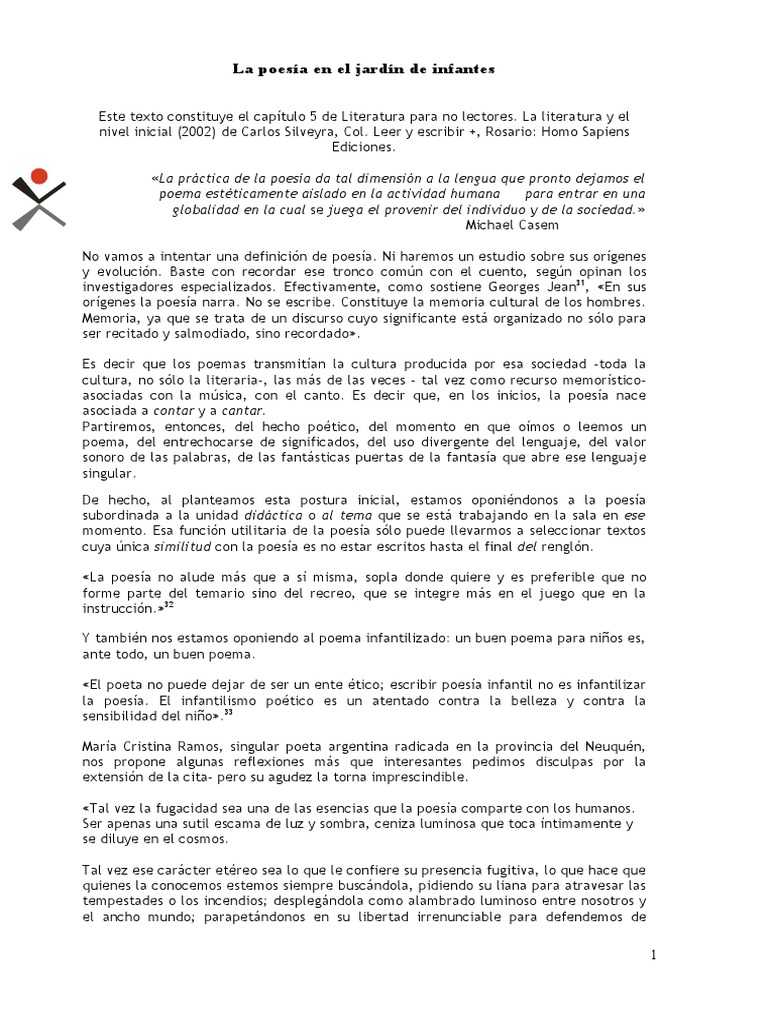 La Poesia en El Jardin de Infantes | PDF | Poesía | Ritmo