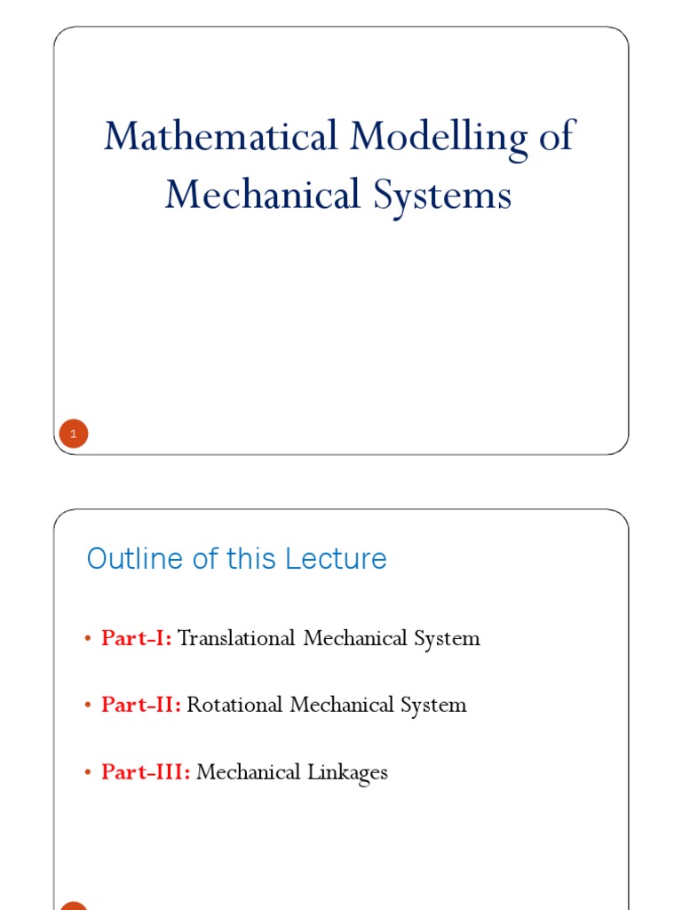 Mechanical Systems Modeling Overview | PDF | Torque | Gear