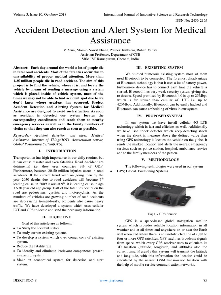 Accident Detection & Medical Alert System | PDF | Internet Of Things ...