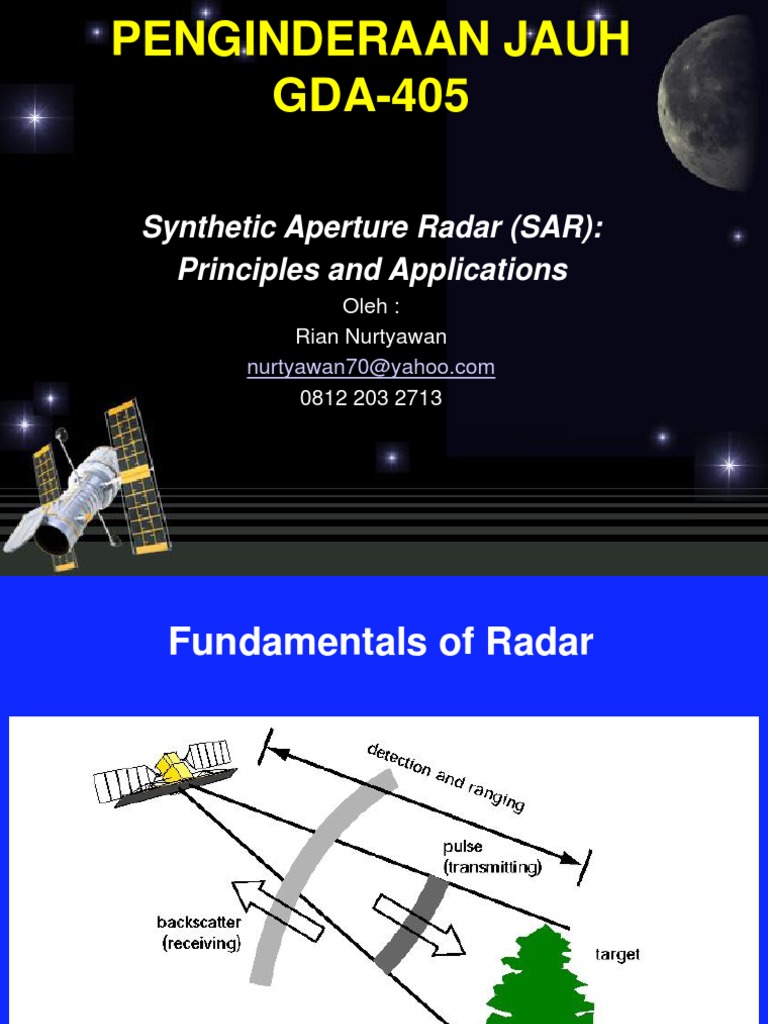 Penginderaan Jauh GDA-405: Synthetic Aperture Radar (SAR) : Principles and Applications | PDF ...