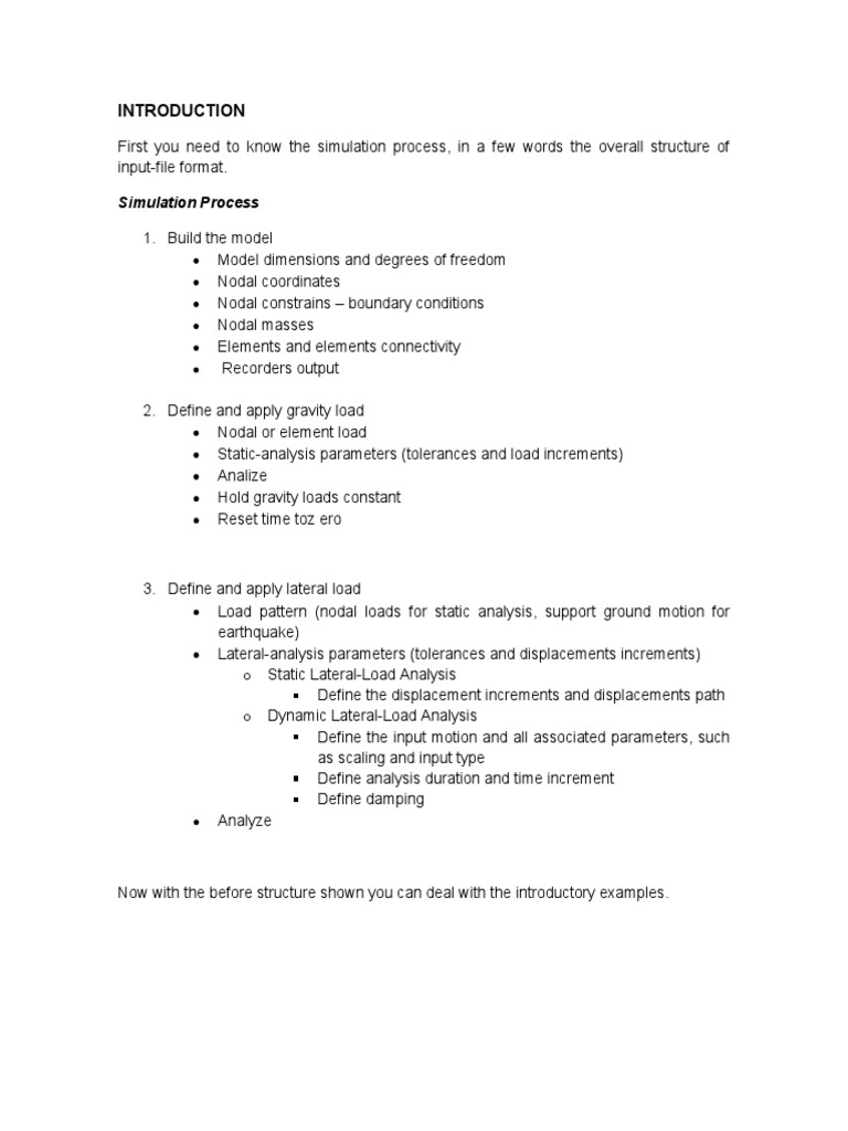 OpenSees Tutorial | PDF | Equations | System