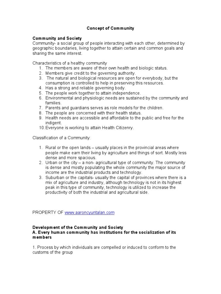 Basic Concept of Community | PDF | Social Group | Community