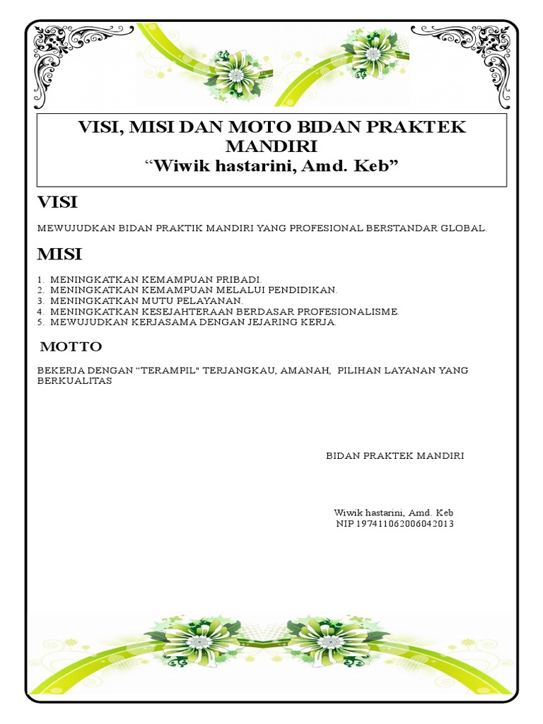 Visi Misi Mbak Wiwik | PDF