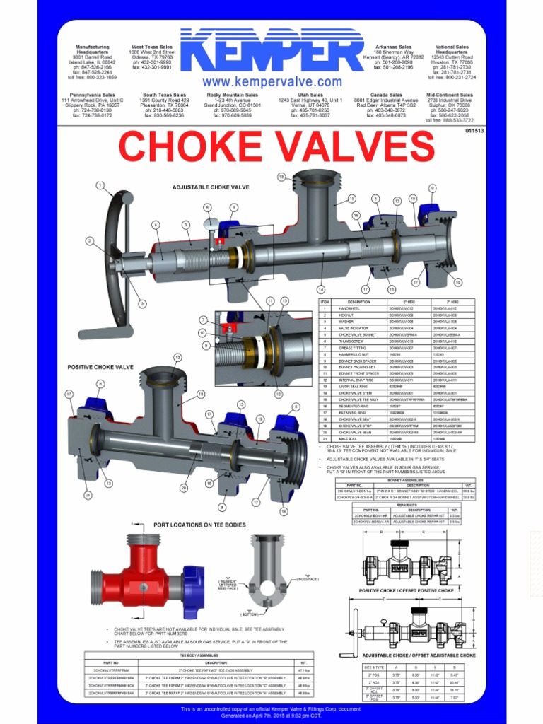 This Is An Uncontrolled Copy of An Official Kemper Valve & Fittings ...