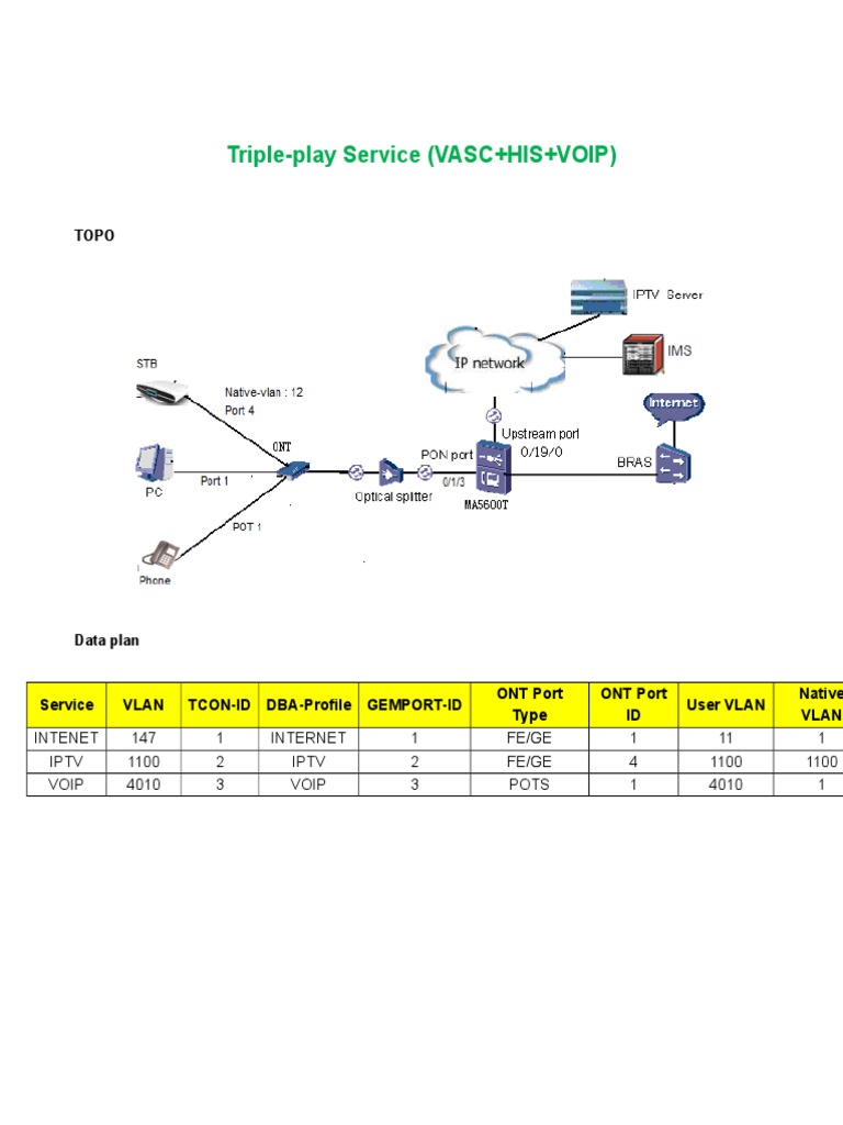 GPON TriplePlay Service Deployment(ONT)-TTVT | Voice Over Ip | Wide ...