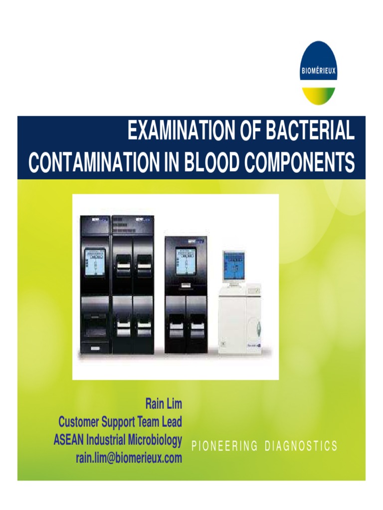 Bacterial Contamination in Blood Products | PDF | Blood Donation ...