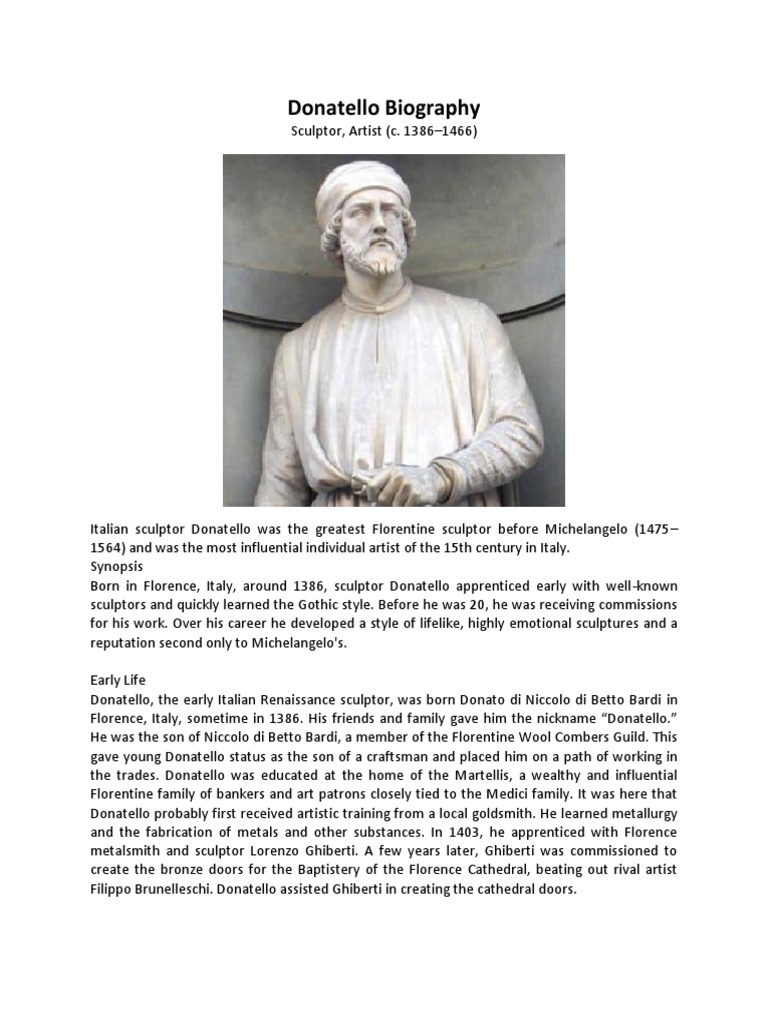 Donatello Biography | PDF