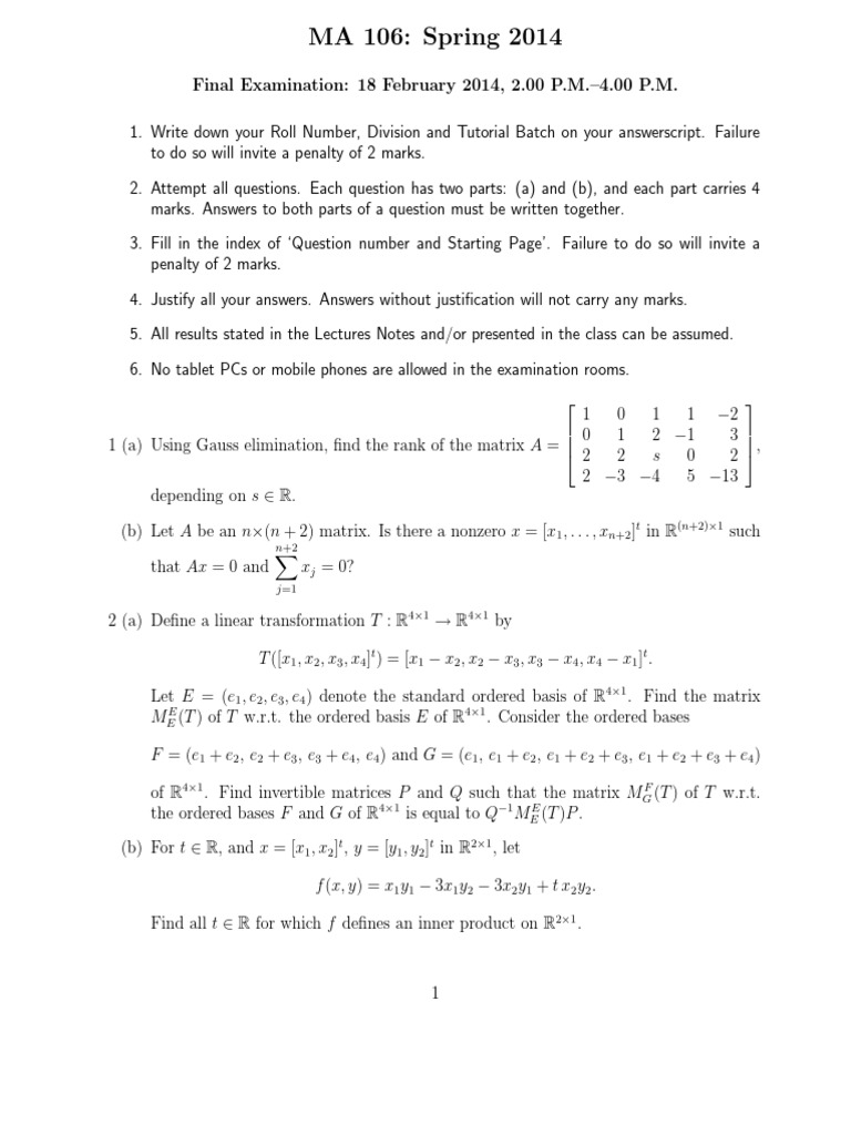 Final | PDF | Eigenvalues And Eigenvectors | Functional Analysis