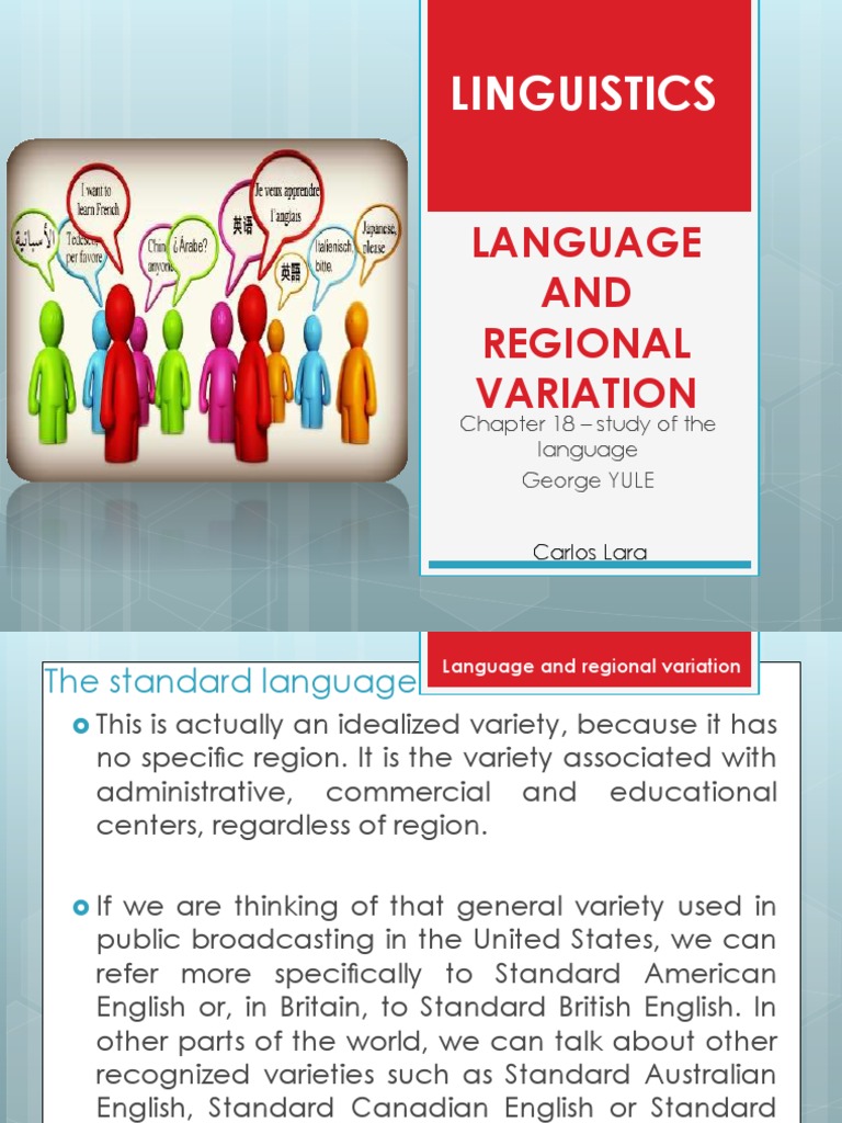 Chapter 18 Language and Regional Variation | English Language | Dialect