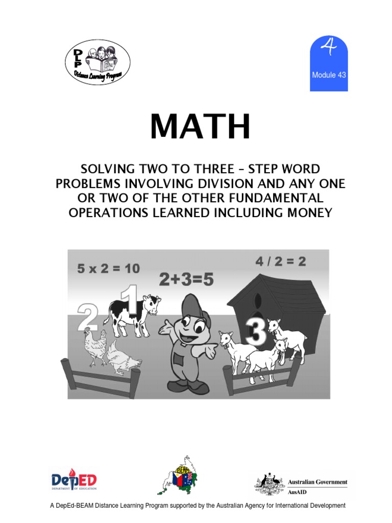 Math 4 DLP 43 - Solving Two To Three - Step Word Problems Involving ...