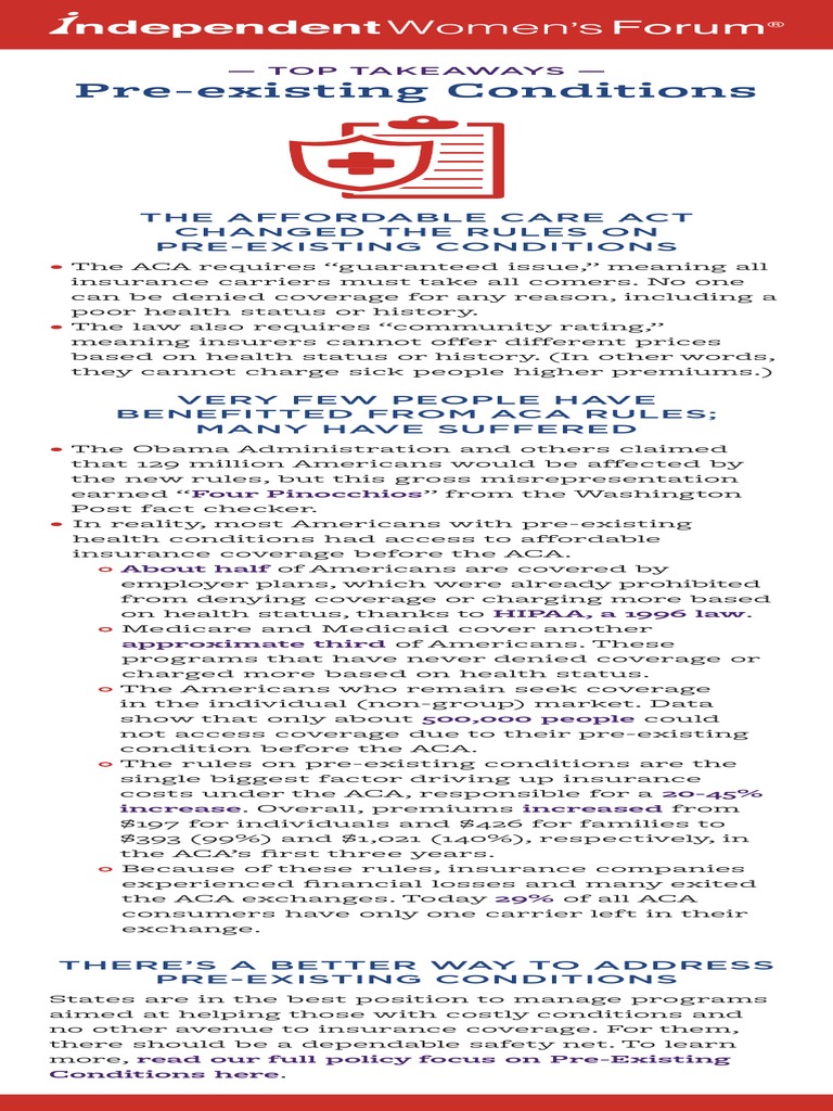 Takeaways: Pre-Existing Conditions | PDF | Pre Existing Condition ...