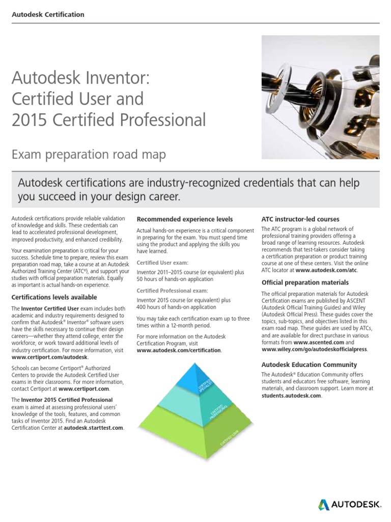 Autodesk Inventor: Certified User and 2015 Certified Professional ...