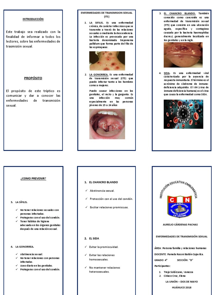 Triptico Cardenas | PDF | Infección transmitida sexualmente | VIH / SIDA