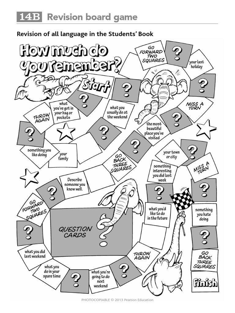 Revision Board Game: Revision of All Language in The Students' Book ...