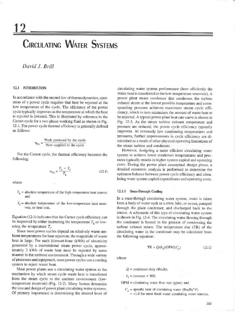 12-Circulating Water Systems PDF | PDF | Water | Pump