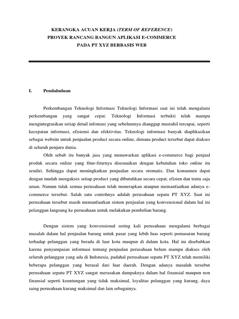 Contoh TOR Pembuatan Website | PDF