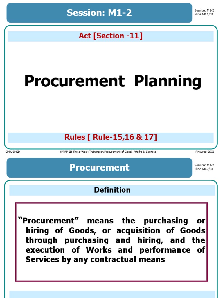M1-2 Procurement Planning | Download Free PDF | Procurement | Business