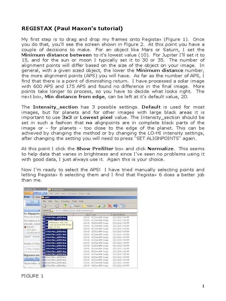 REGISTAX (Paul Maxon's Tutorial) : Minimum Distance Between To It's ...