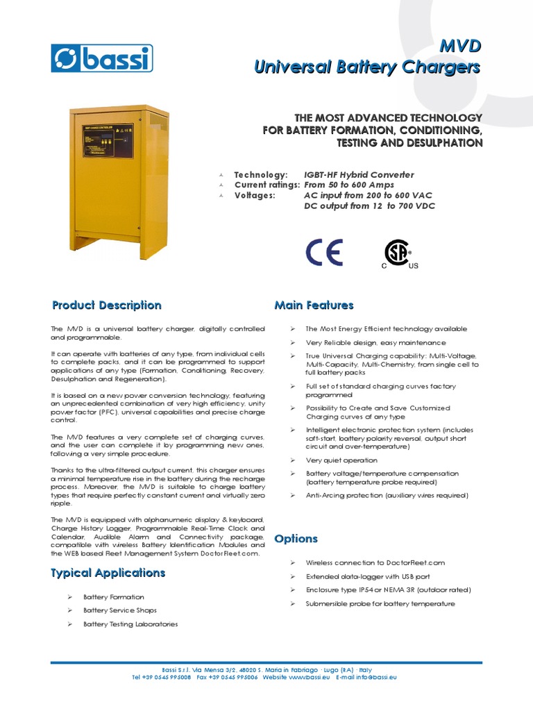 Bassi MVD V11 Eng | Download Free PDF | Battery Charger | Electronic ...