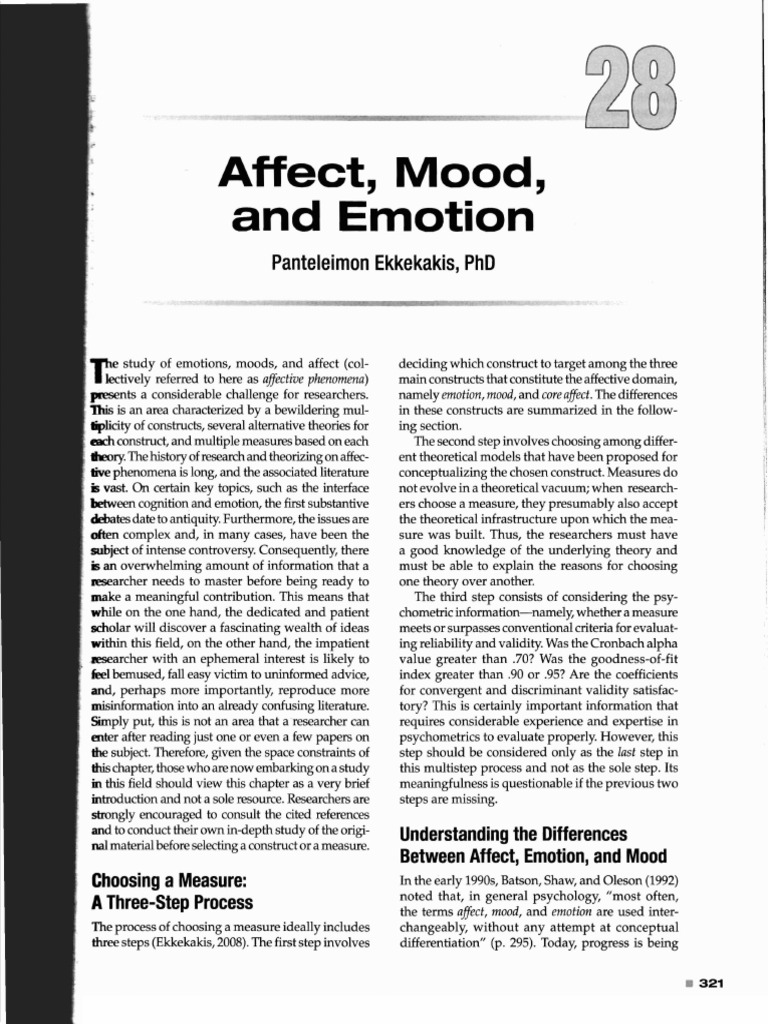 Affect, Mood and Emotion | PDF | Affect (Psychology) | Mood (Psychology)