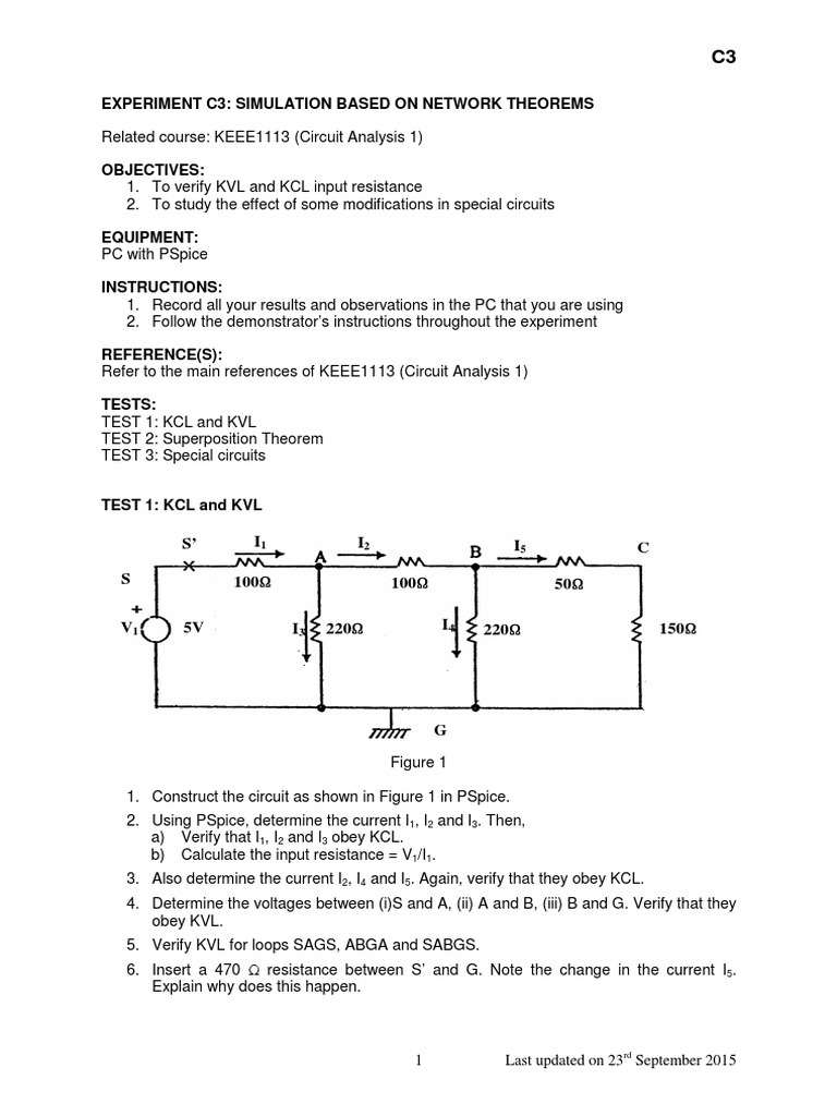 Network Theorems Experiment Guide | PDF | Network Analysis (Electrical ...