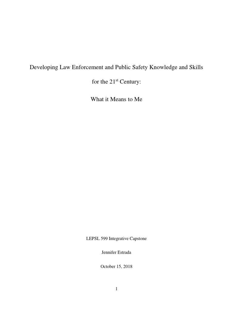 Developing Law Enforcement and Public Safety Knowledge and Skills For ...