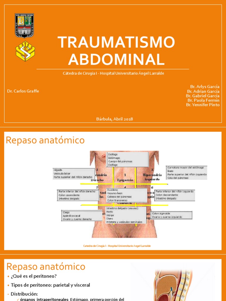 traumatismo abdominal seminario.ppt | Abdomen | Lesión