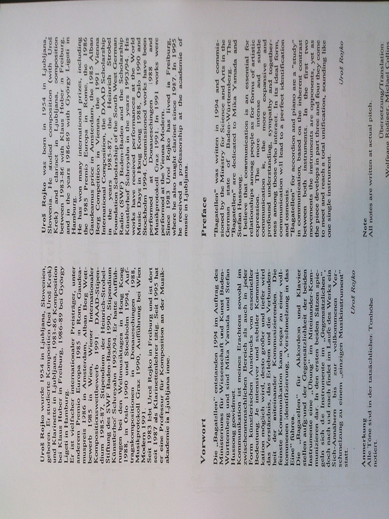 Bagatellen - Uros Rojko | PDF