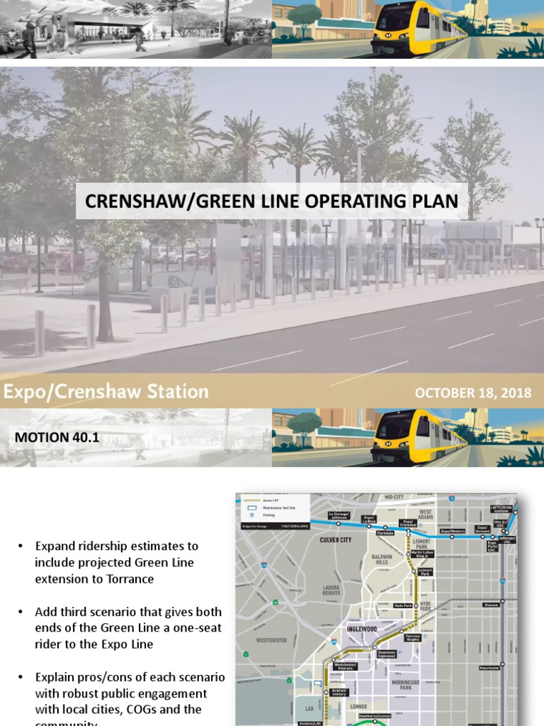 Crenshaw/LAX and Green Line Operating Plan | PDF | Electric Public ...