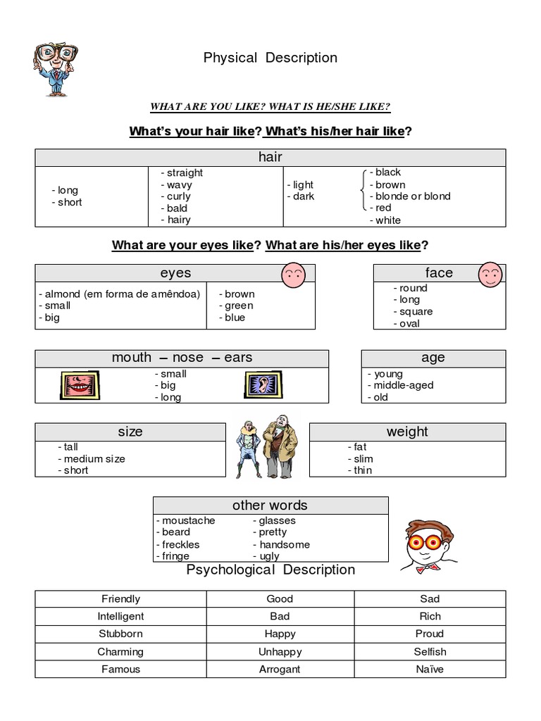 Physical Description Guide | PDF | Human Appearance | Human Hair
