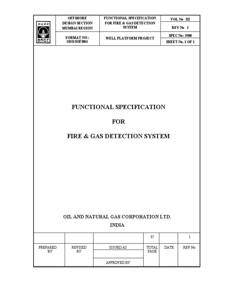 Fire & Gas Detection System Specs | PDF | Sensor | Specification ...
