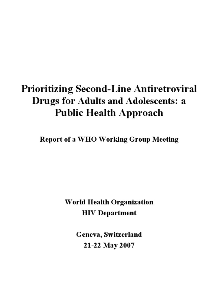 Second Line Art Report 2008 | PDF | Management Of Hiv/Aids | Therapy