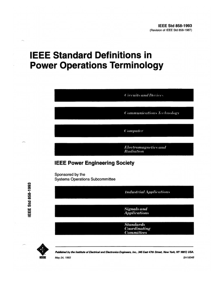 IEEE 858-1993 Definitions in Power Operation | PDF