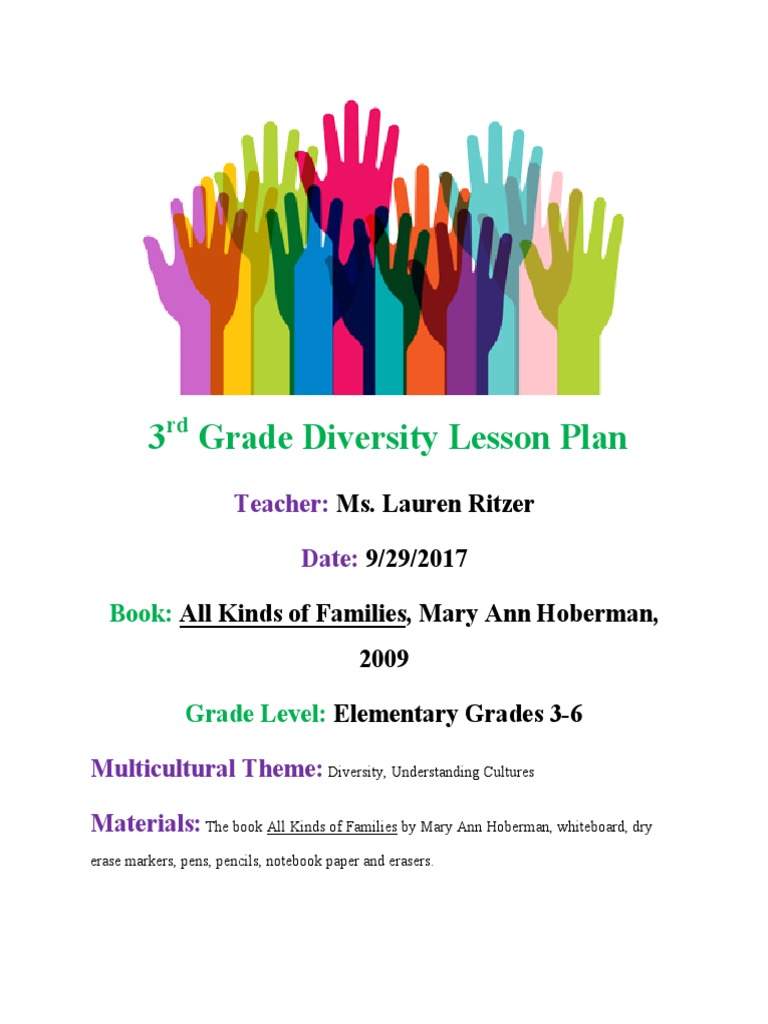 Diversity Lesson Plan - All Kinds of Families 9-29-17 1 | PDF ...