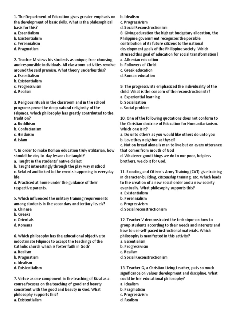 Philosophical Foundations of Education | PDF | Philosophy Of Education ...
