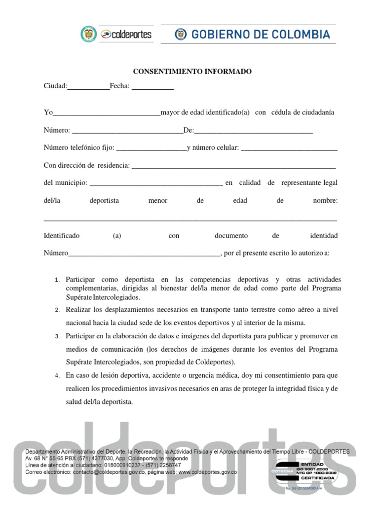 Consentimiento Informado Menores de Edad | PDF | Consentimiento ...