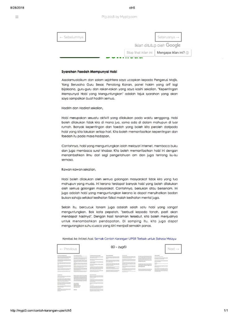 Syaharan Faedah Mempunyai Hobi PDF | PDF