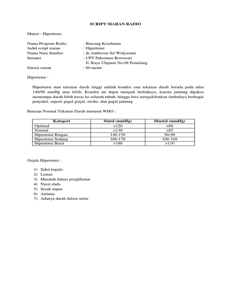 Script Siaran Radio | PDF